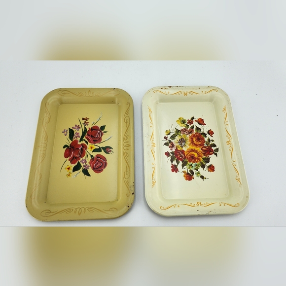 Other | Vintage Set Of 2 Mini Trays | Poshmark